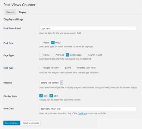 Sử dụng Post Views Counter plugin để đếm lượt xem bài viết