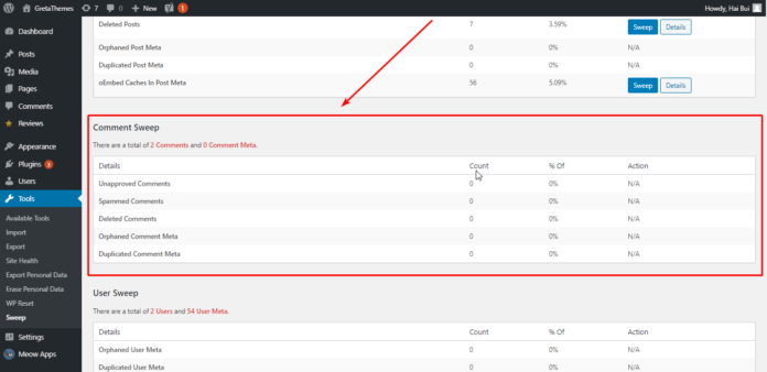 Cách tối ưu database WordPress với plugin WP-Sweep