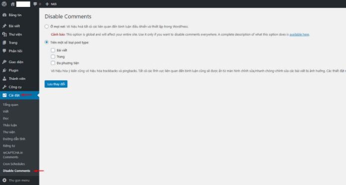 Tắt comment trong WordPress như thế nào?